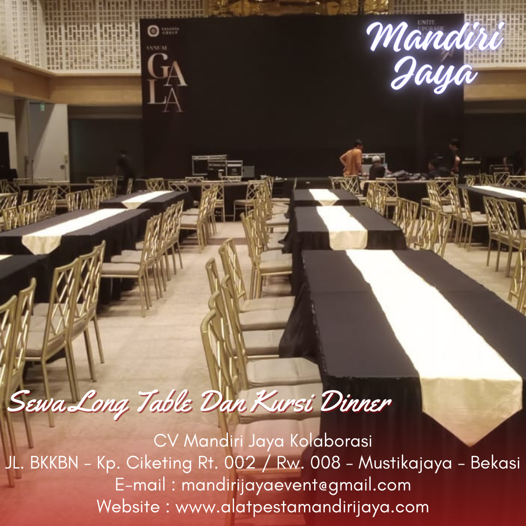 Sewa Long Table Dan Kursi Dinner Standar Hotel Jakarta