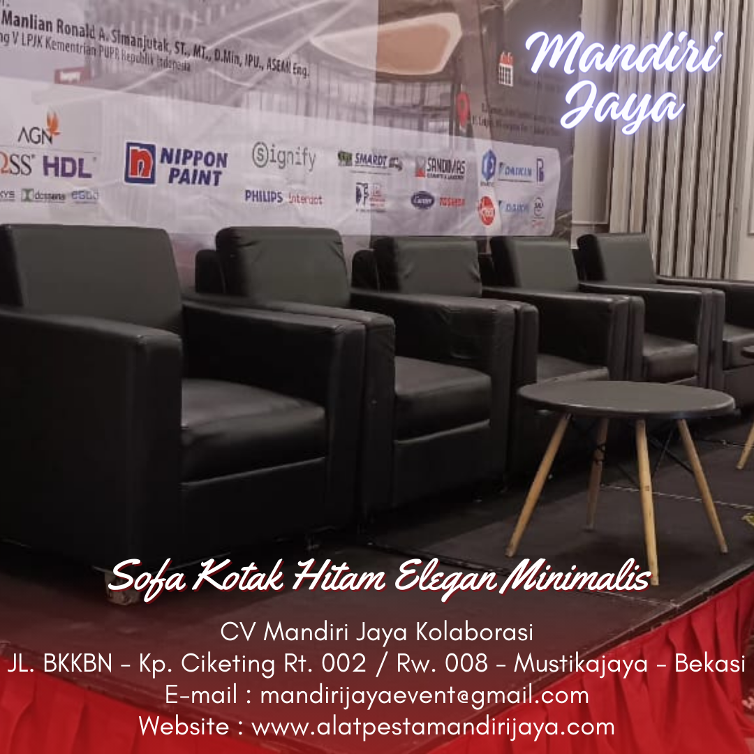 Rental Sofa Kotak Hitam Elegan Minimalis Wilayah Jakarta