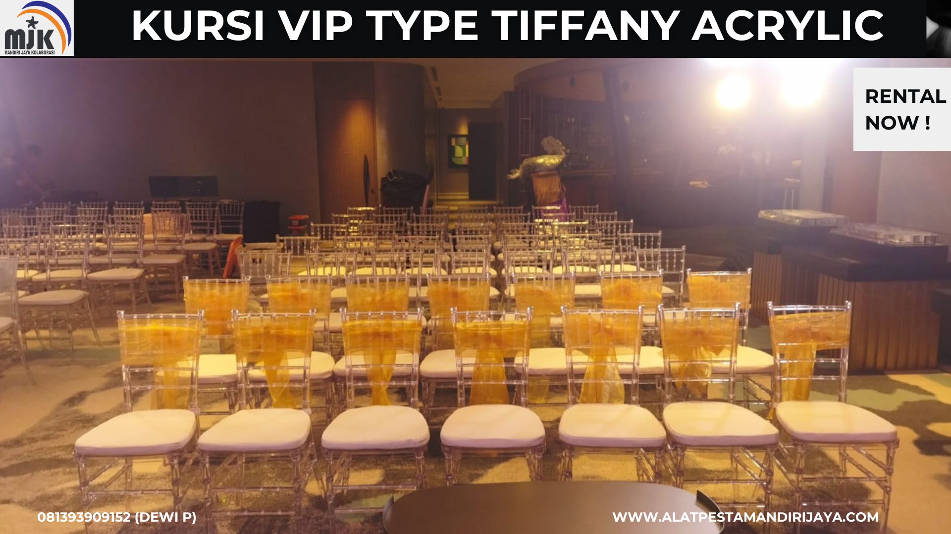 Rental Kursi Type VIp Model Tiffany Acrylic Area Terdekat Jakarta