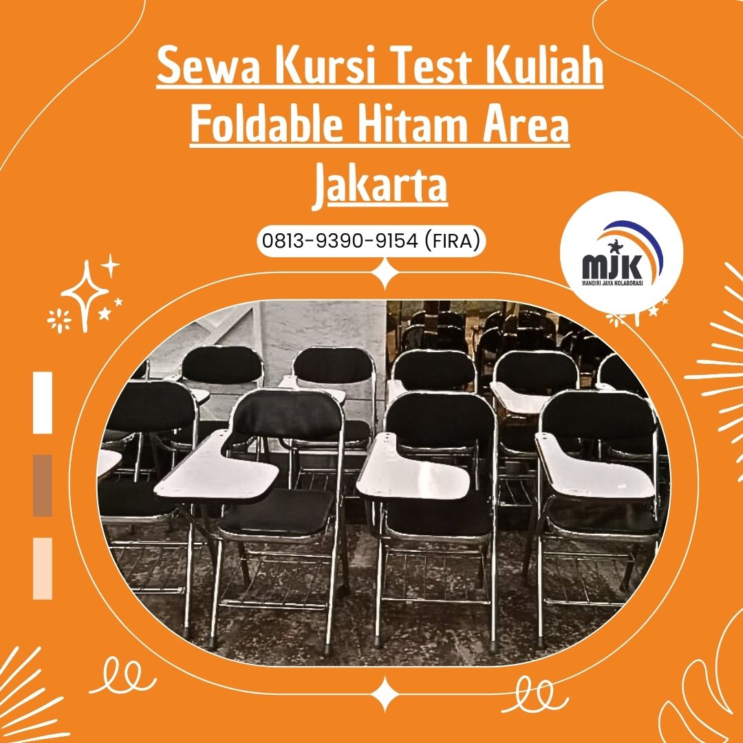 Sewa Kursi Test Kuliah Foldable Hitam Area Jakarta