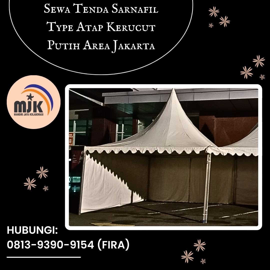 Sewa Tenda Sarnafil Type Atap Kerucut Putih Area Jakarta